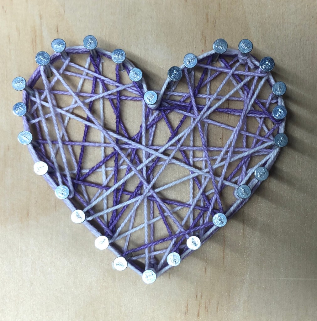 CRE8 Lab: String Art Hearts – All Hallows' School Library